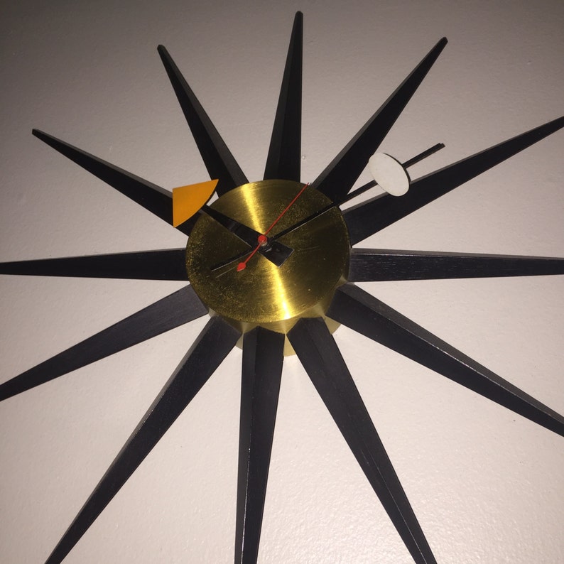 Vintage George Nelson Howard Miller Spike Clock Electric Black - Etsy