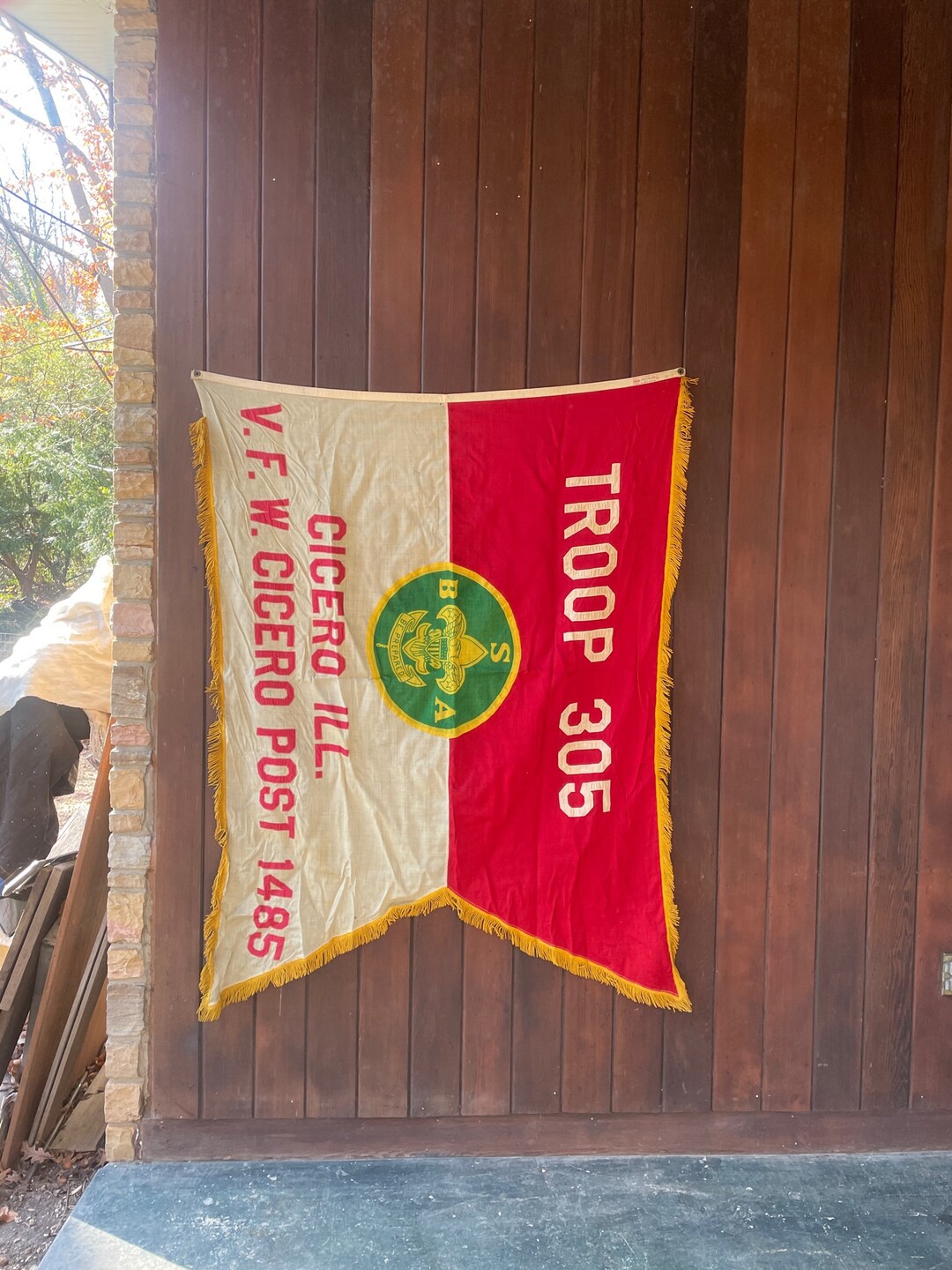 XXL Mid-century Vintage Boy Scout Troop 305 Cicero VFW Post 1485 Flag ...