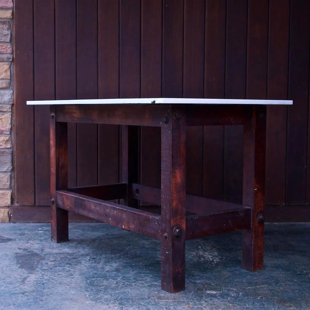 1800s Victorian Vitrolite Kitchen Confectionary Seamstress or Worktable ...