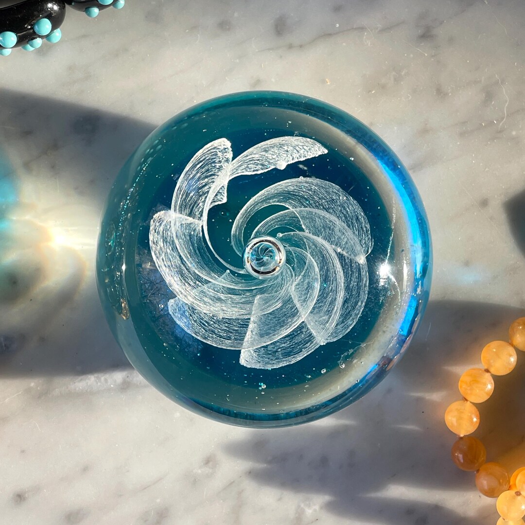 Art Glass Paperweight Flower Funnel Form Vintage Mid-century Murano - Etsy