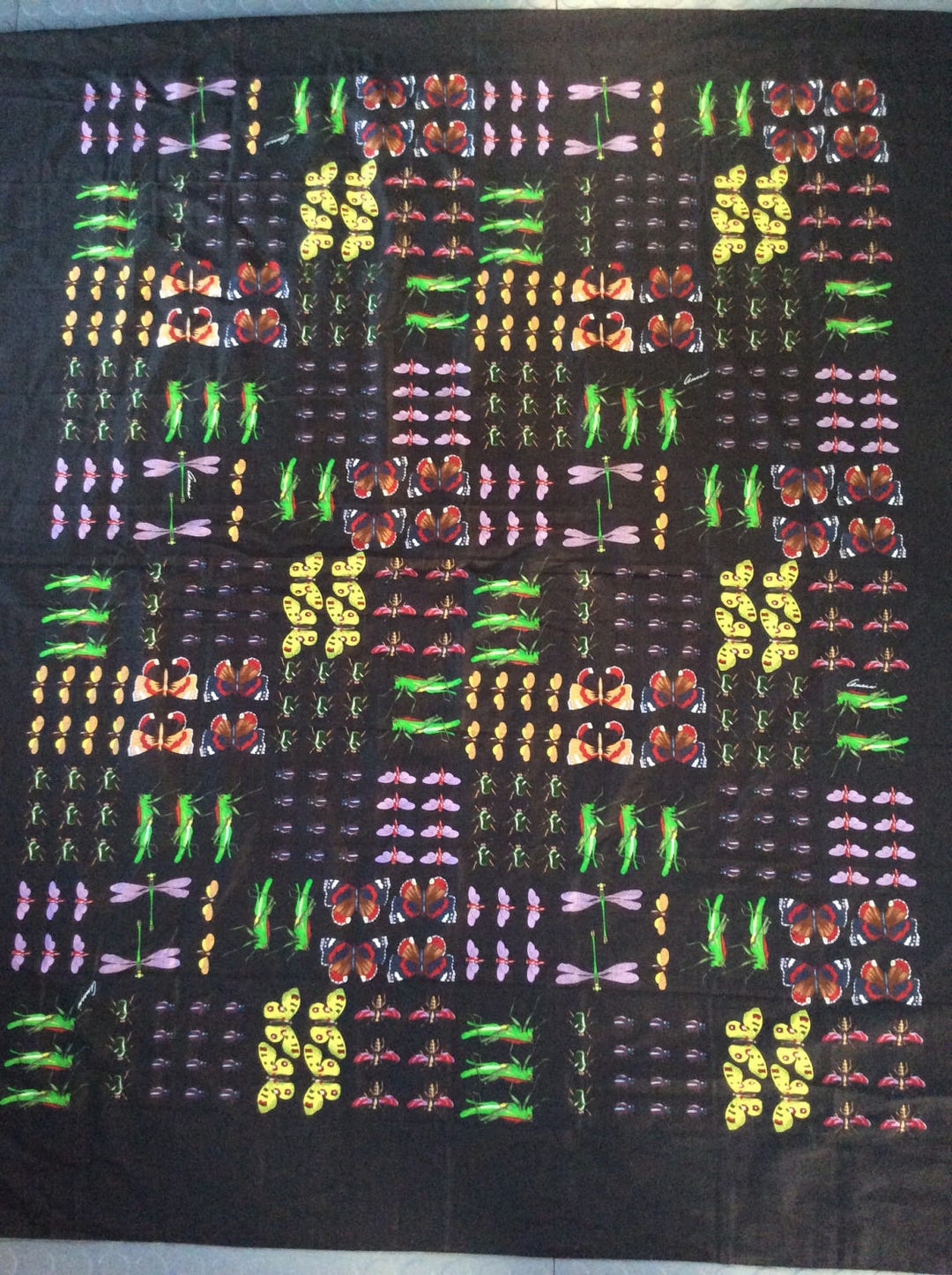 Gucci Insect Dark Black Flora Scarf Shawl Wrap NWT - Etsy