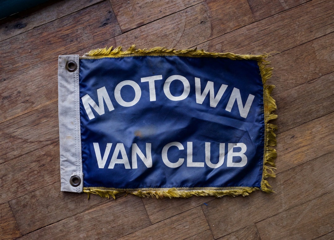 Vintage 1960s MOTOWN VAN CLUB Motorcade Flag Lodge Meet Swap Fringe ...