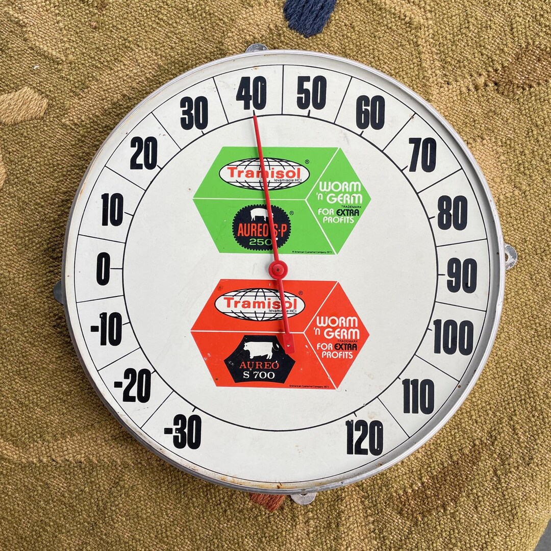 Vintage Wall Thermometer Tramisol Aureo Worm N Germ Advertising Sign ...