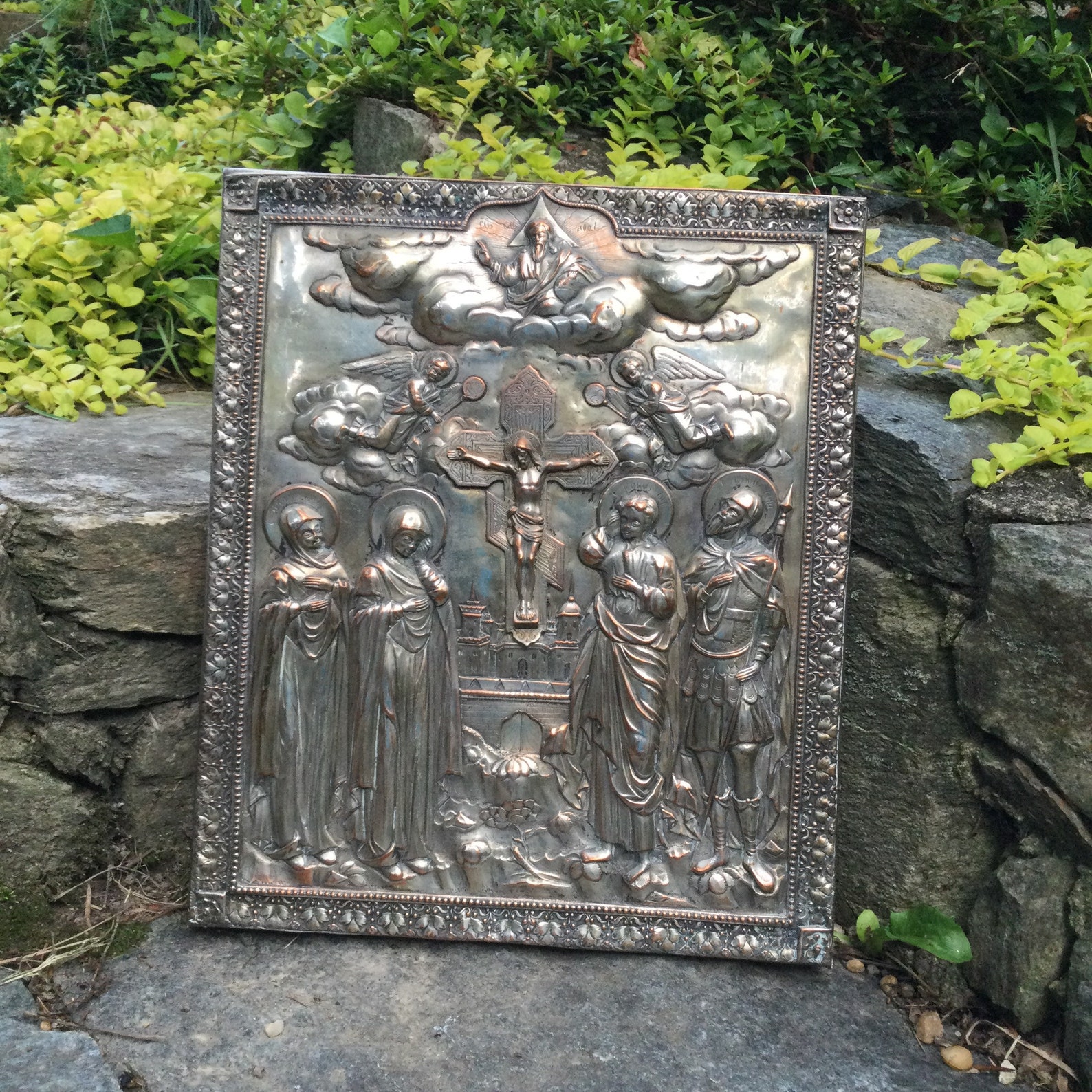 Antique Religious Plaque Silver Plated Repoussé Bas-Relief | Etsy