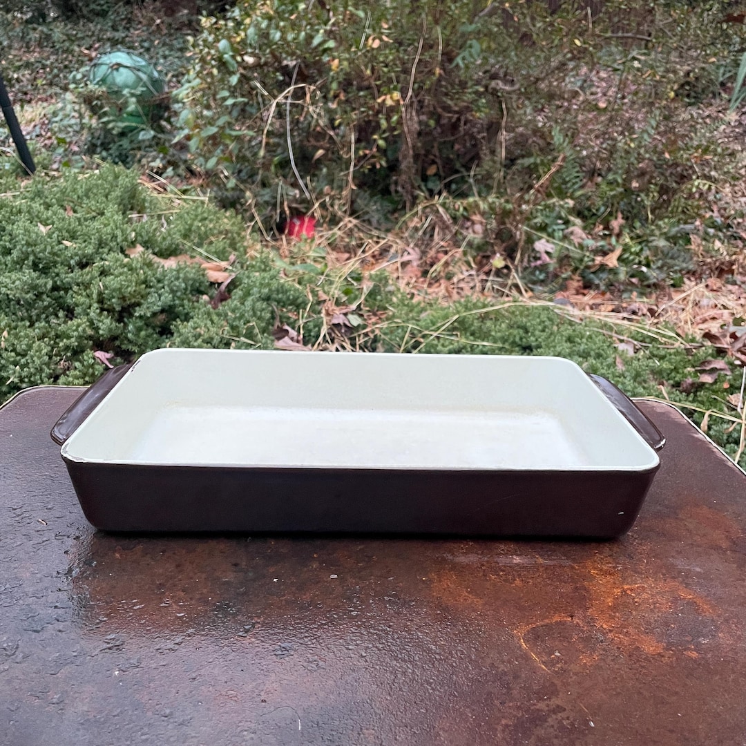 70s Copco Casserole Pan Cast Iron Enamelware Large Danish Chocolate ...