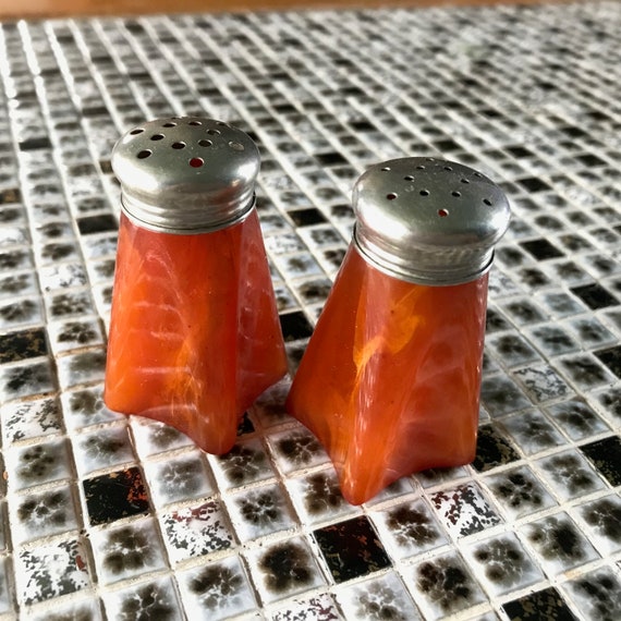 1920s Old Diner Shakers Swirly Amber Bakelite Butterscotch | Etsy