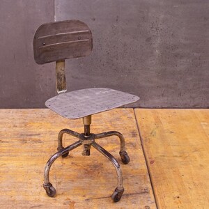 Vintage Industrial Office Desk Task Chair Metal Mid-century Rusty Gold ...