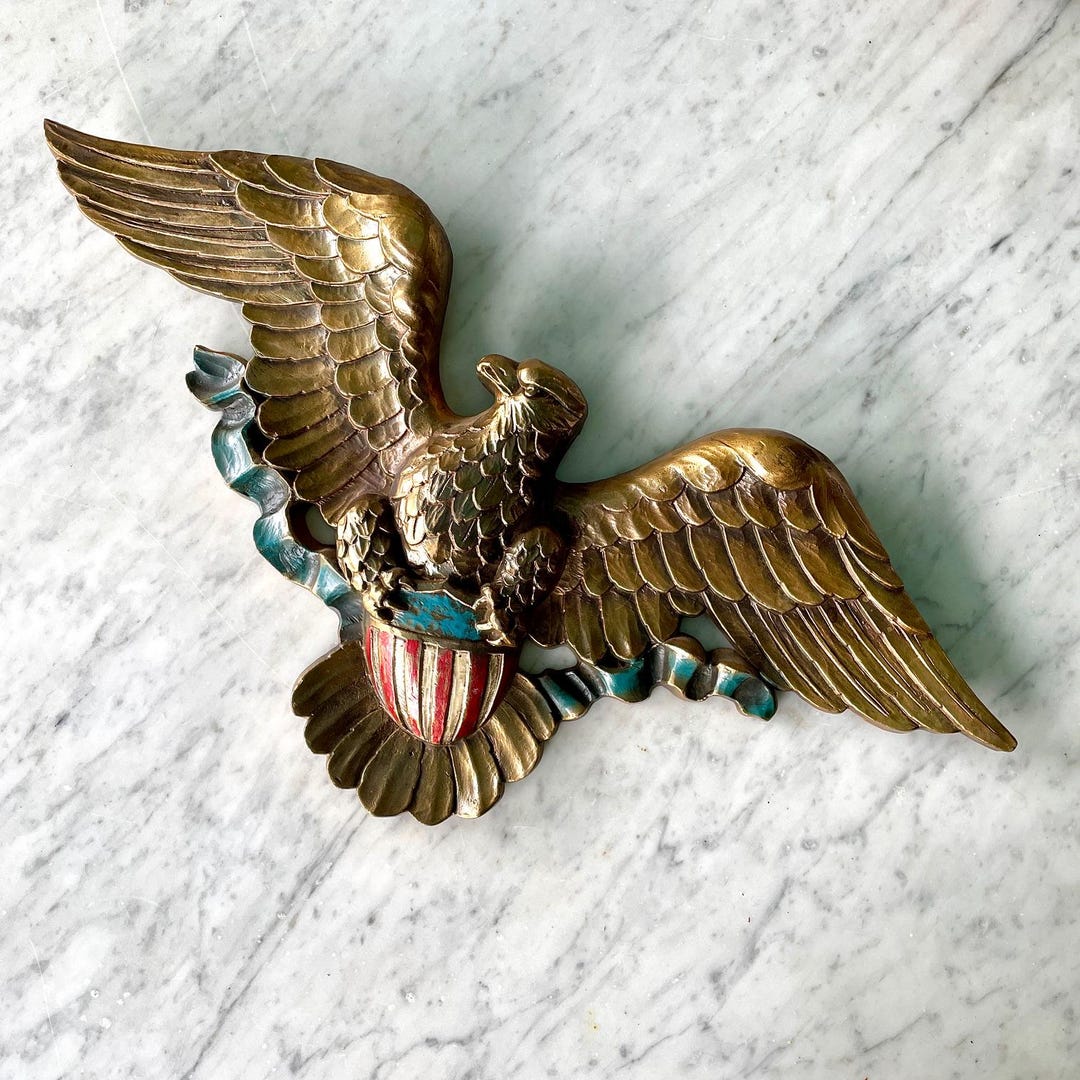 Vintage Syroco Federal Bald Eagle Shield Sash Wall Art National Bird ...