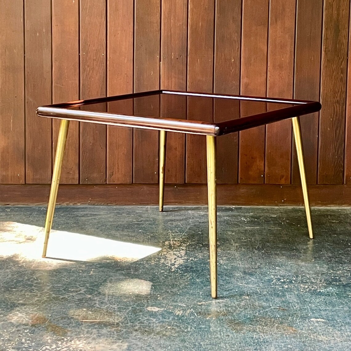 1950s Vintage Widdicomb Coffee Table Tabletop on Brass Peg Legs Mid ...
