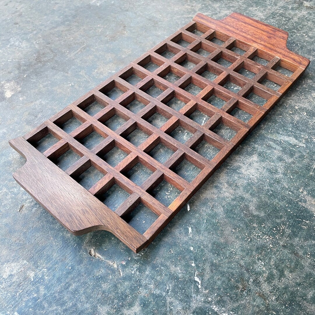 Rare Danish Lattice Serving Tray in Padouk Vintage Mid-century - Etsy