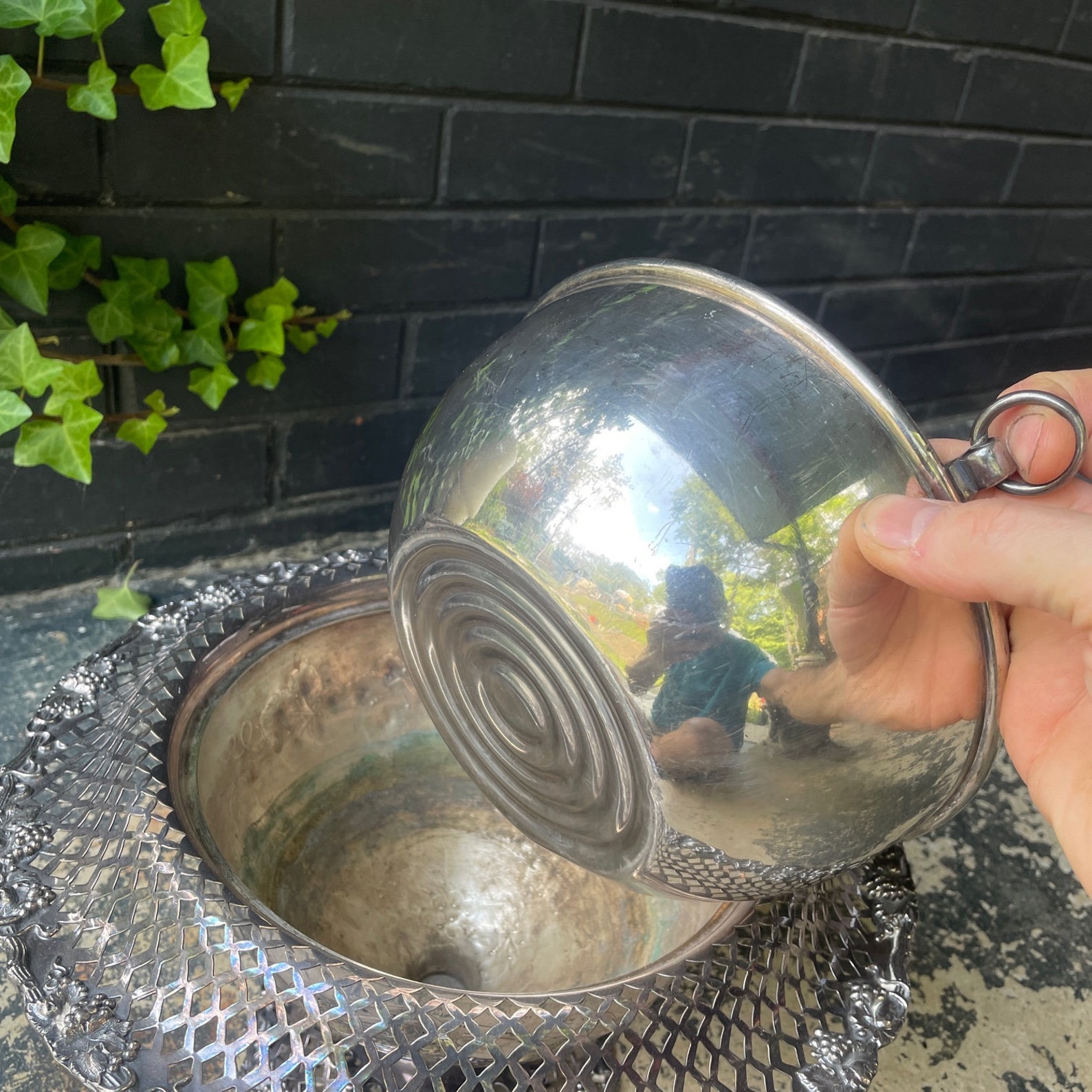 Wiccan Spell Bowl Footed Pierced Silver plate avec Inner DIsh - Etsy France