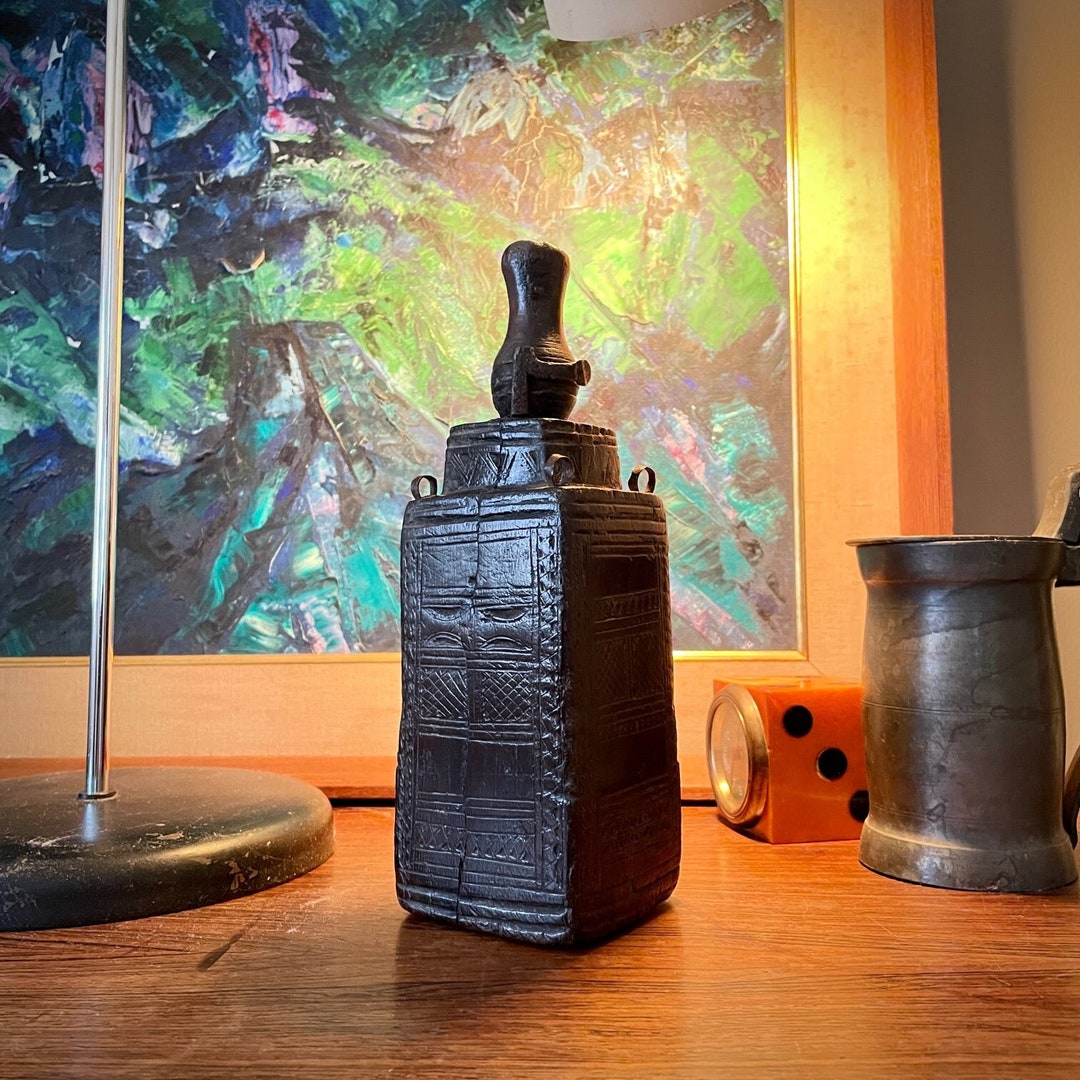 Antique African Hand Carved Bottle Canteen Spirit Vessel - Etsy