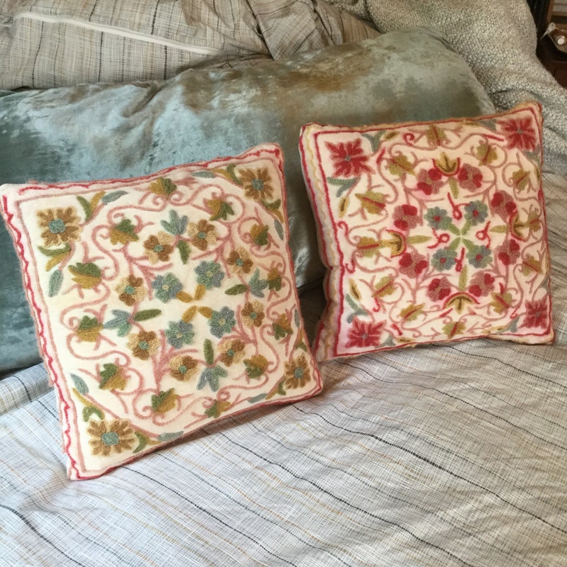 Crewel Pillow - Etsy