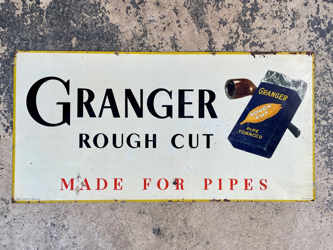 Granger Rough Cut Tobacco Tin Tacker Sign Vintage Mid-century Smoking ...