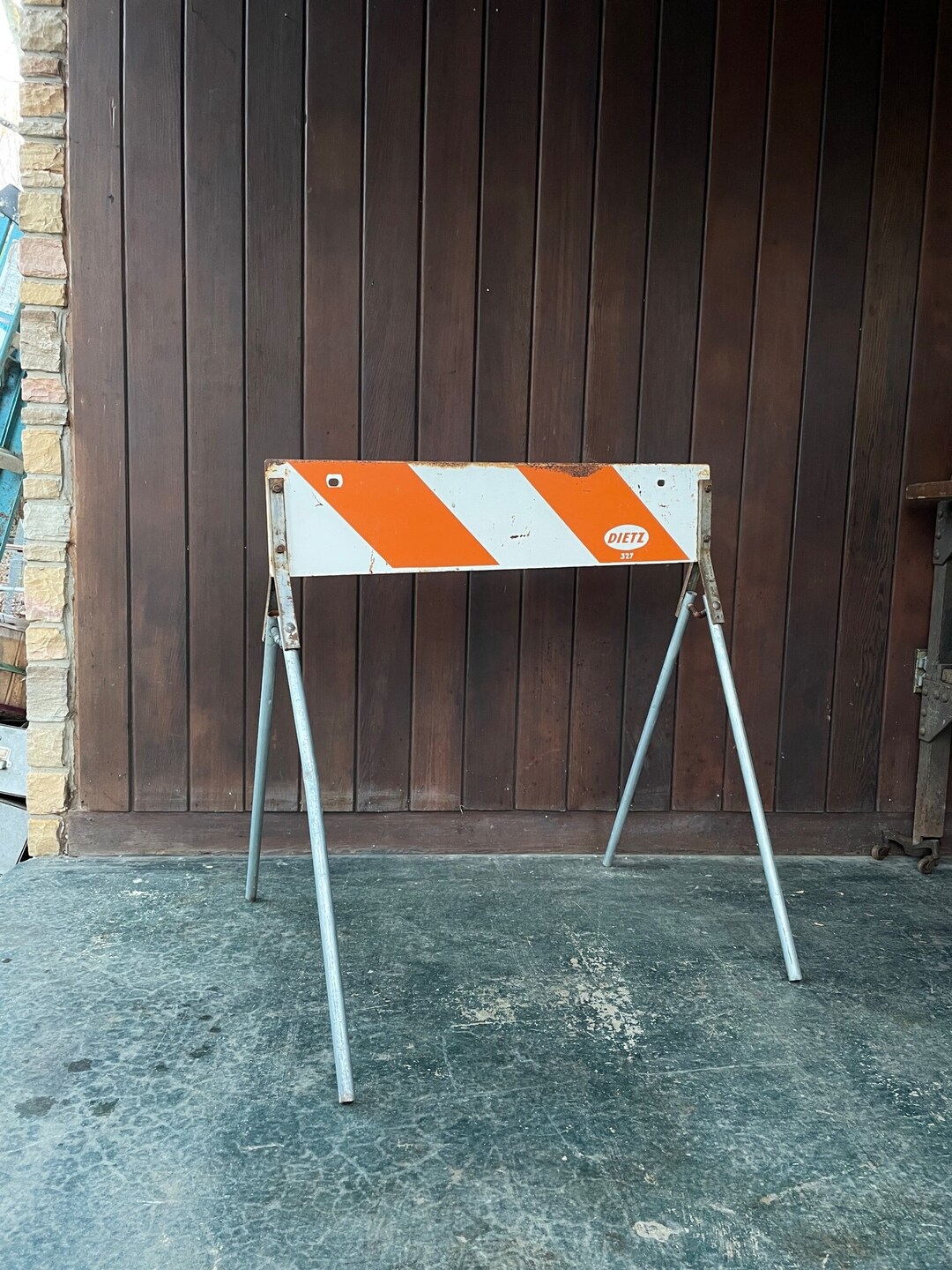 DIETZ 1960s Road Block Construction Road Work Blockade Ratrod Garage ...