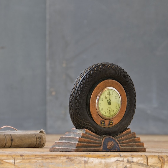 Vintage Mid-century Dunlap Tire Clock Raceway Finish Checkered - Etsy