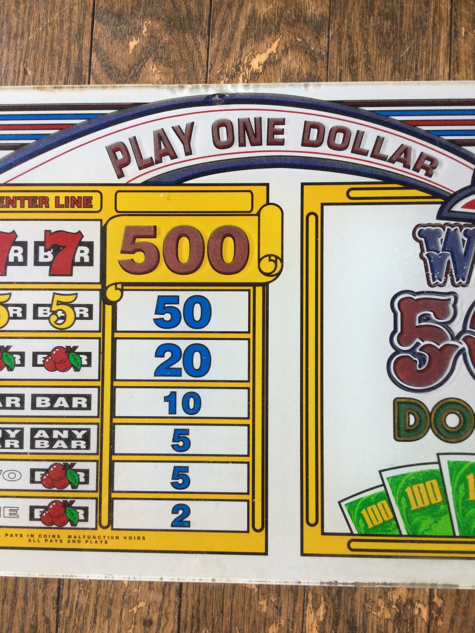 Casino Slot Machine Sign Glass Panel Vintage 1 Arm Bandit - Etsy