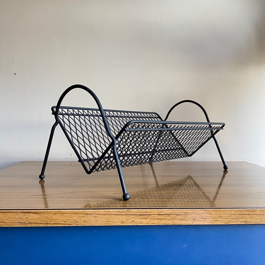 1950s Atomic Expanded Metal 8-track / Book Rack Vintage Mid-century ...