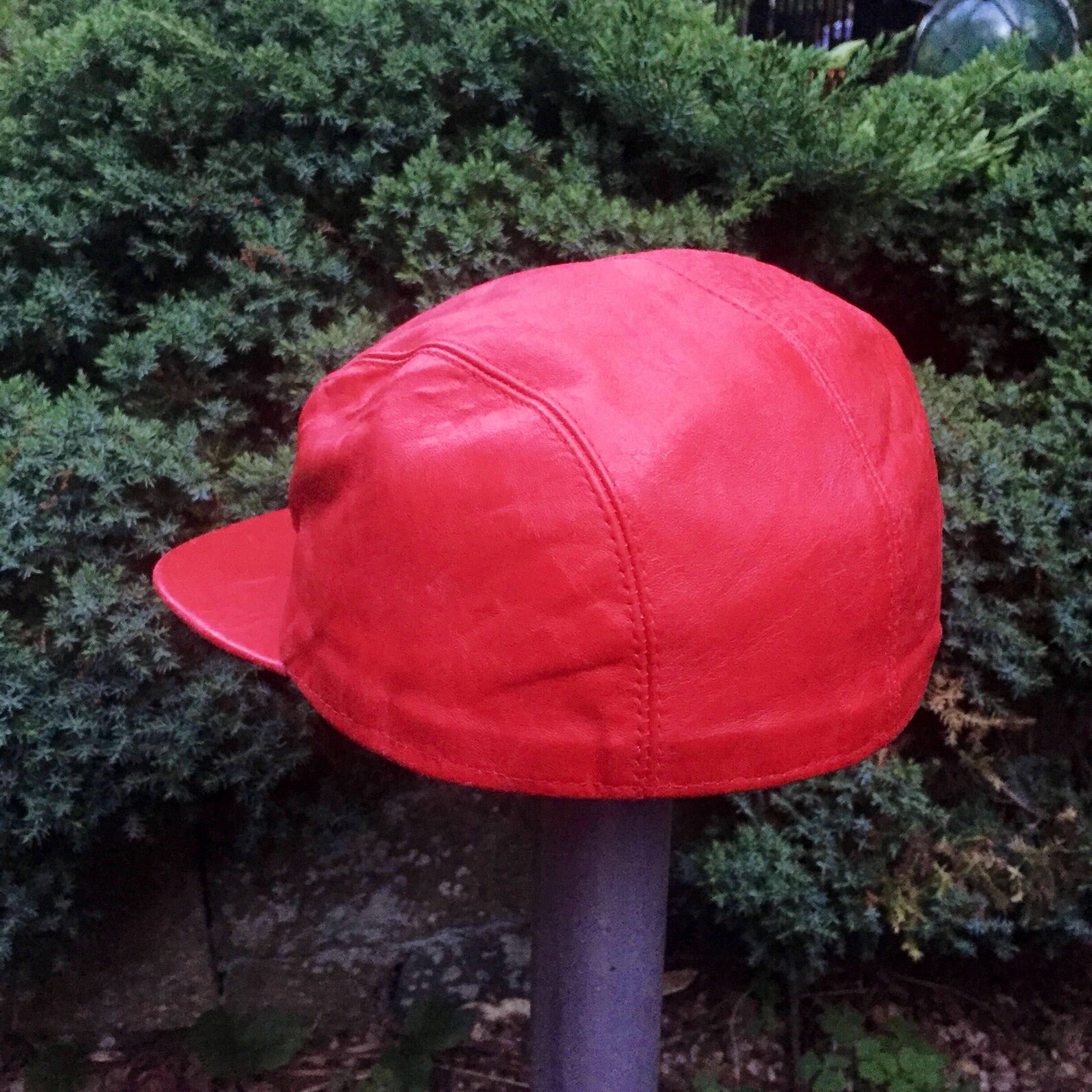1960's Red Leather Hat Aristo Cap 7&3/8 Mens Cabbie Biker - Etsy