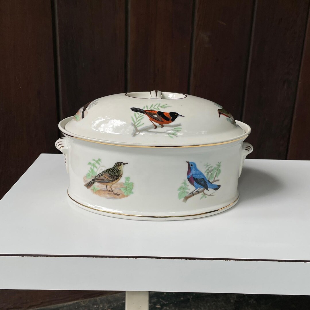1950s Vintage Louis Lourioux Covered Casserole Dish 2 Quart Birds LOL4 ...
