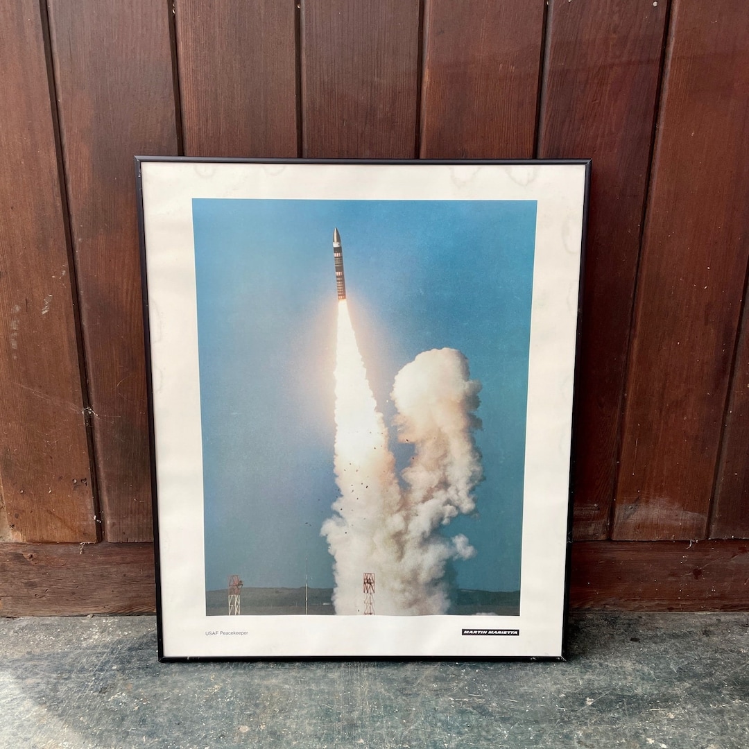 Vintage Martin Marietta USAF Peacekeeper Rocket Launch Enlarged Color ...