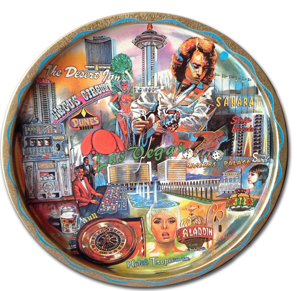 Vintage Ken Haag 60s Tin Advertising Tray Las Vegas - Etsy