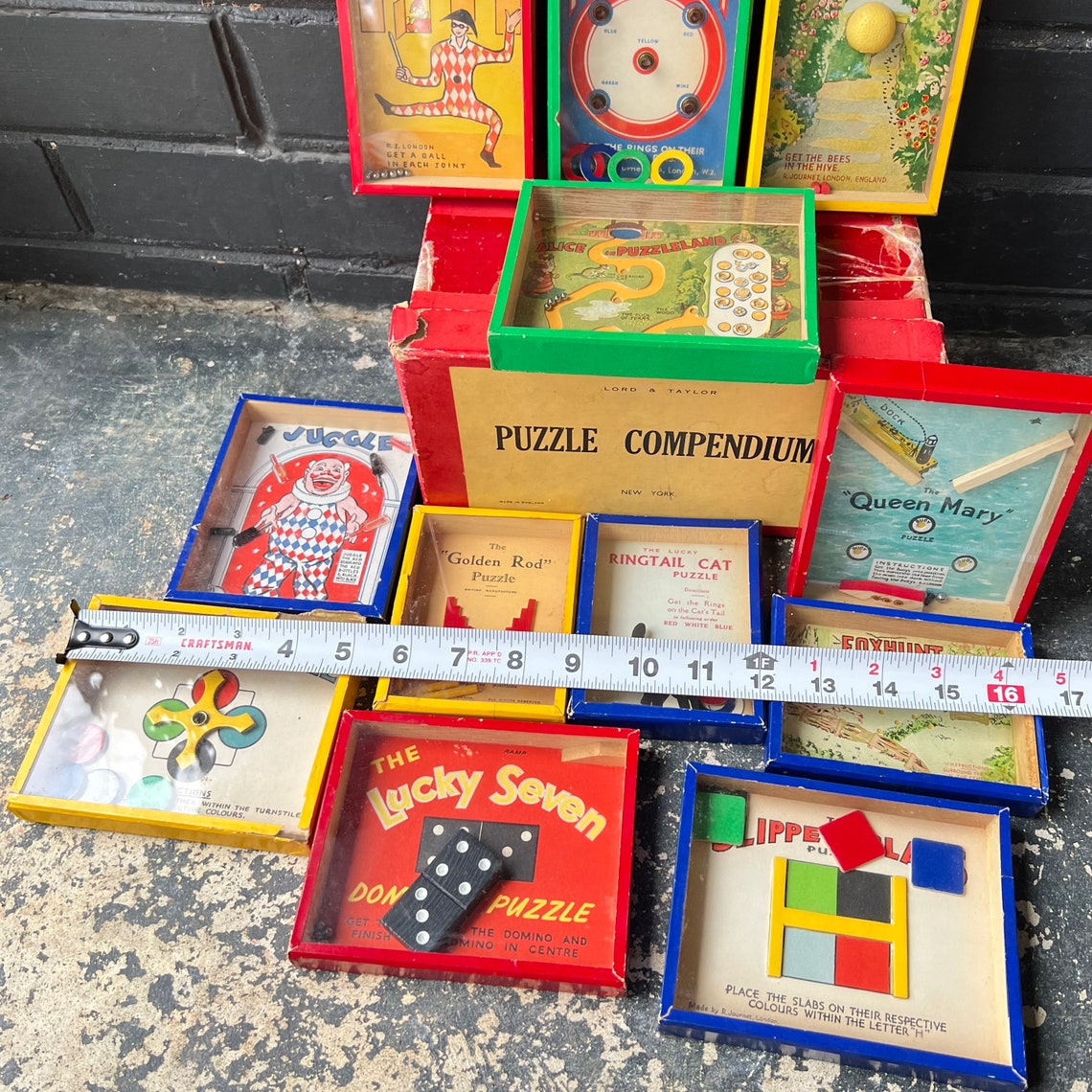 Vintage FAO Schwarz NY Compendium Box of 12 Puzzles Toys - Etsy