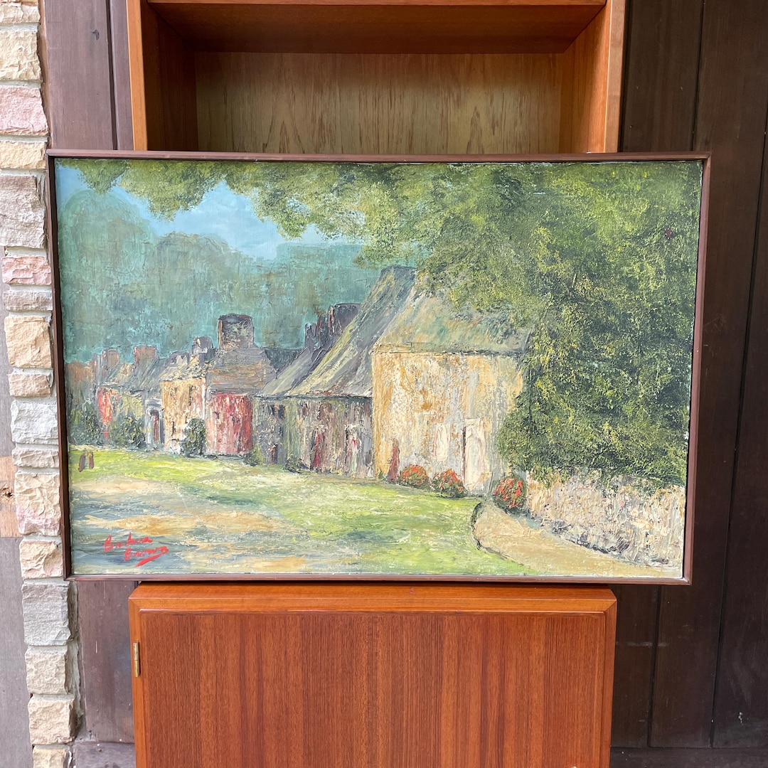 Vintage 1960s Oil Painting of English Village, Barbara (murdock) Brown ...