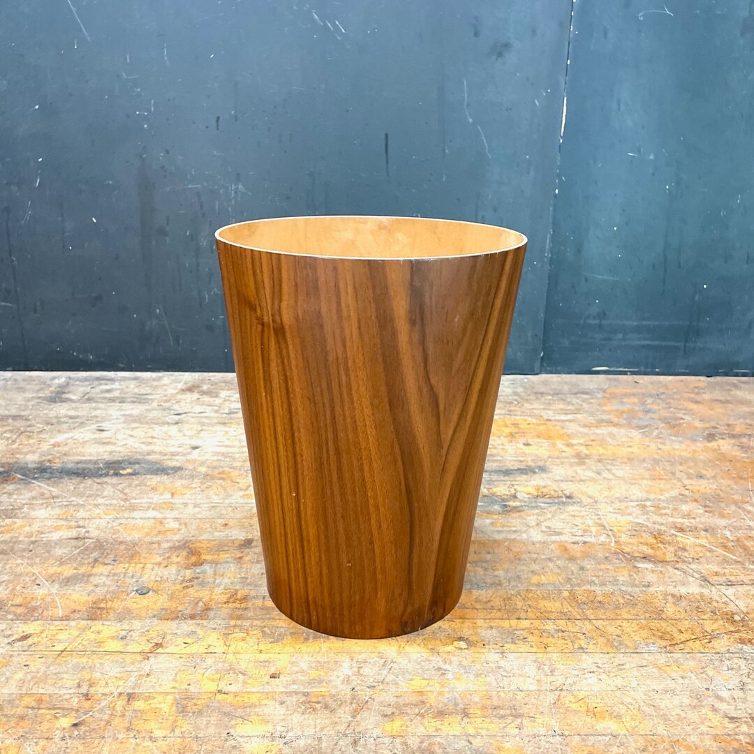 Vintage 1960s Teak Trash Cane With Birch Interior Wastebasket - Etsy