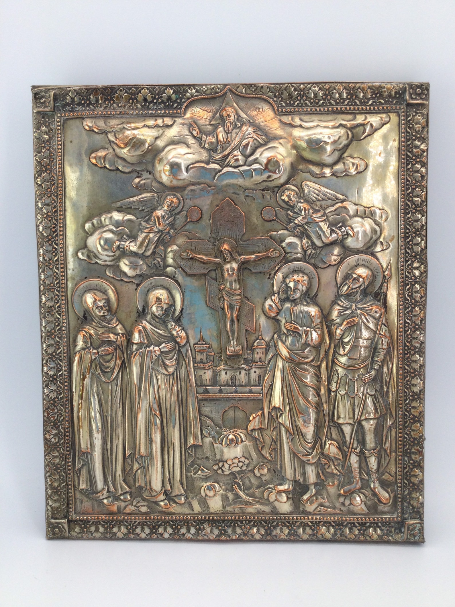 Antique Religious Plaque Silver Plated Repoussé Bas-Relief | Etsy