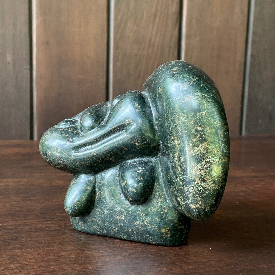 Vintage Stone Signed Sculpture Figure Faniz Soapstone Akuda Fanizani ...