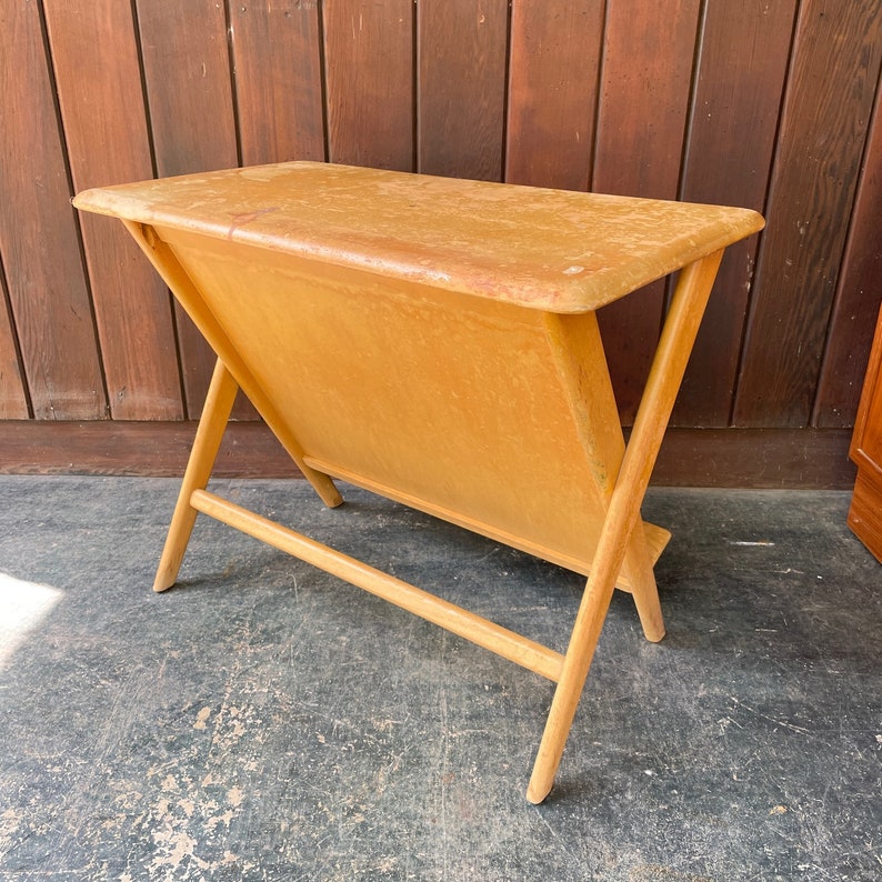 1950s Champagne Heywood Wakefield Magazine Display Side Table - Etsy