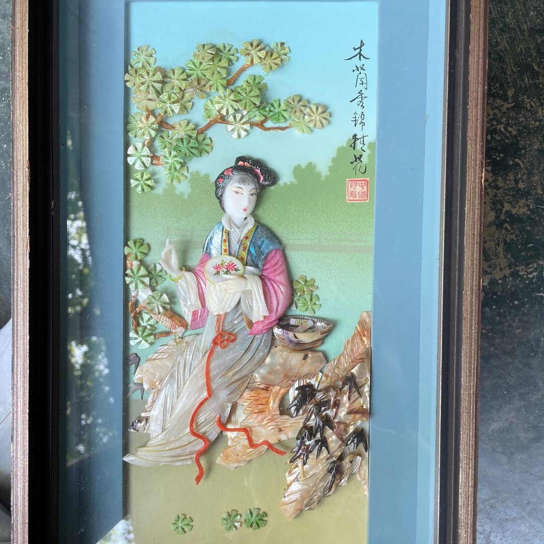 Asian Shadow Box Relief Sculpture Geisha Feudal Japan - Etsy