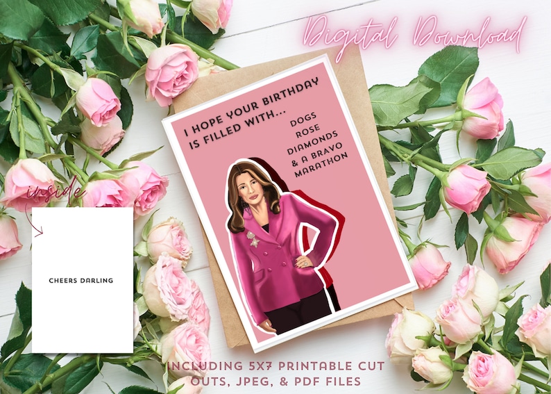 Lisa Vanderpump Birthday Card Bravo Lovers - Digital Download Only - Etsy