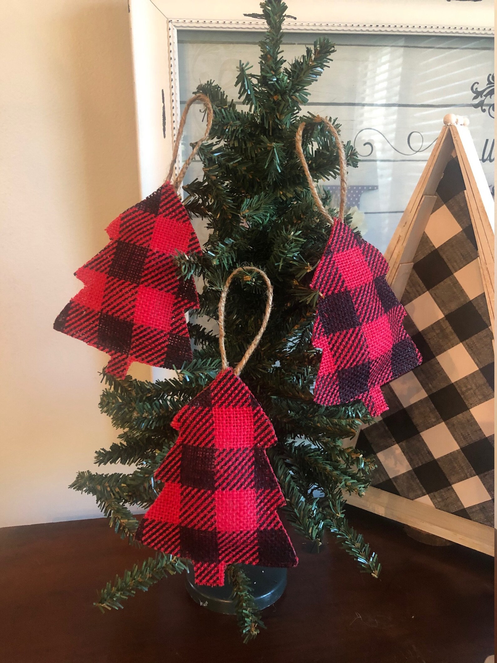 Buffalo Check Christmas Ornaments Red Buffalo Check Christmas - Etsy