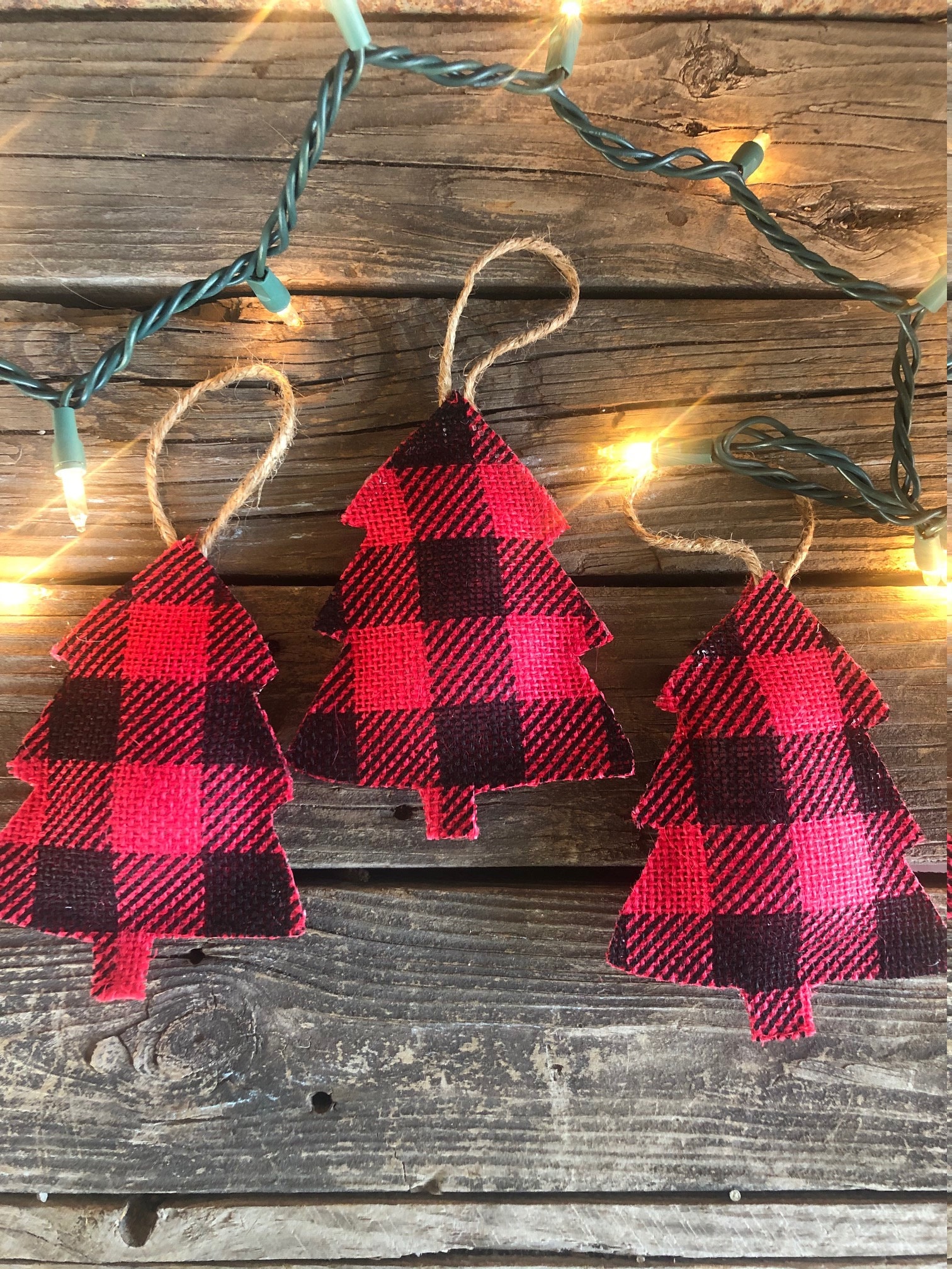Buffalo Check Christmas Ornaments, Red Buffalo Check Christmas ...