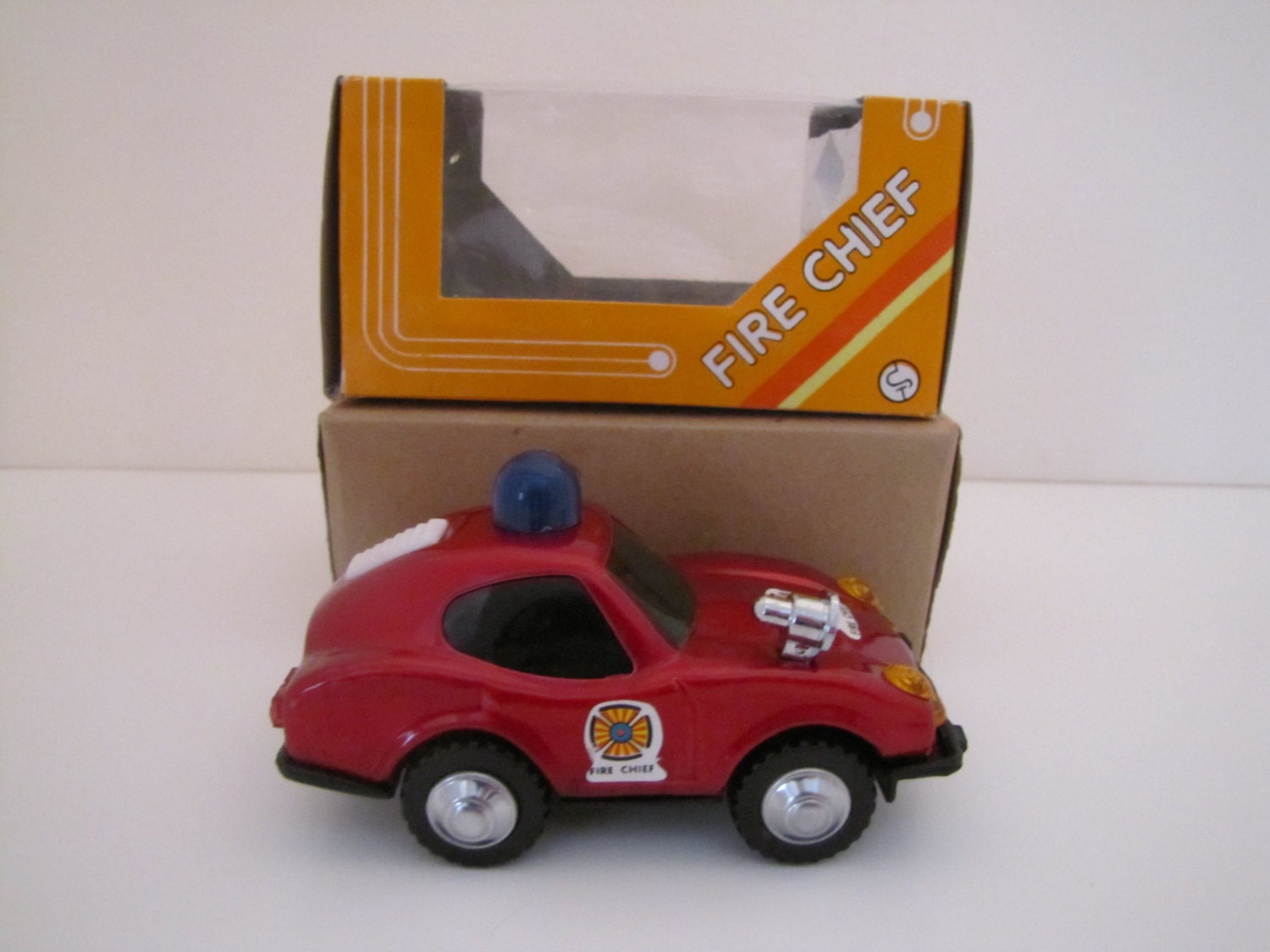 Fire Fighter Collectable Tin Friction Car Wind up Toy Vehicle 1950s ...