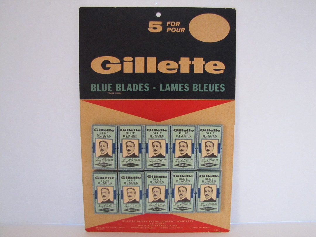 Vintage Gillette Display Card (canada) 1960 - Etsy
