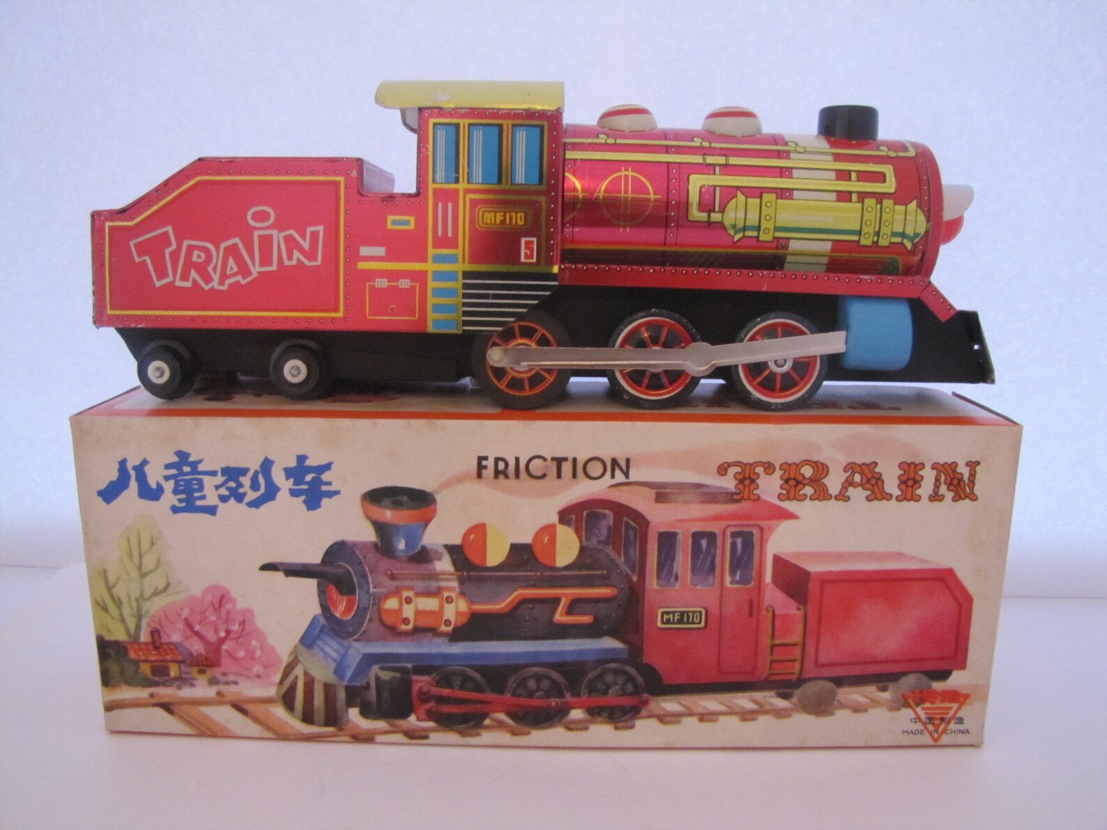 Vintage Tin Toy Friction Train china MF170 - Etsy