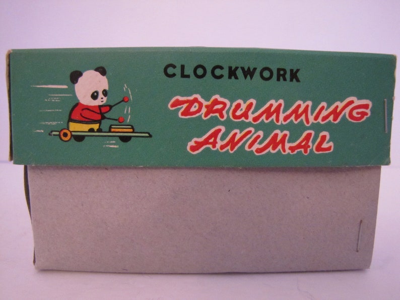 Vintage Wind up Tin Toy Drumming Animal china MS 565 panda - Etsy