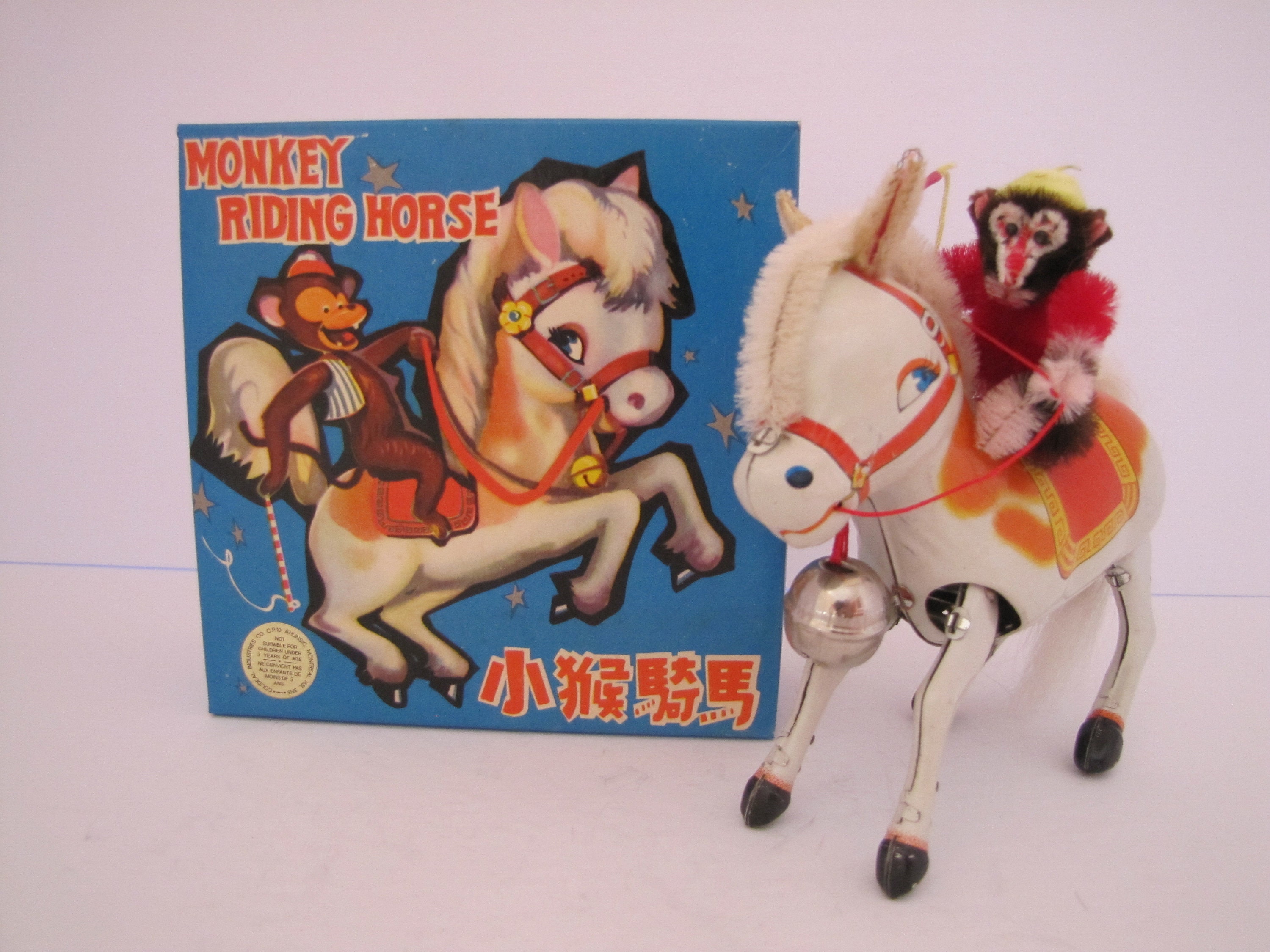 Vintage Wind up Tin Toy Monkey Riding Horse china MS 764 - Etsy
