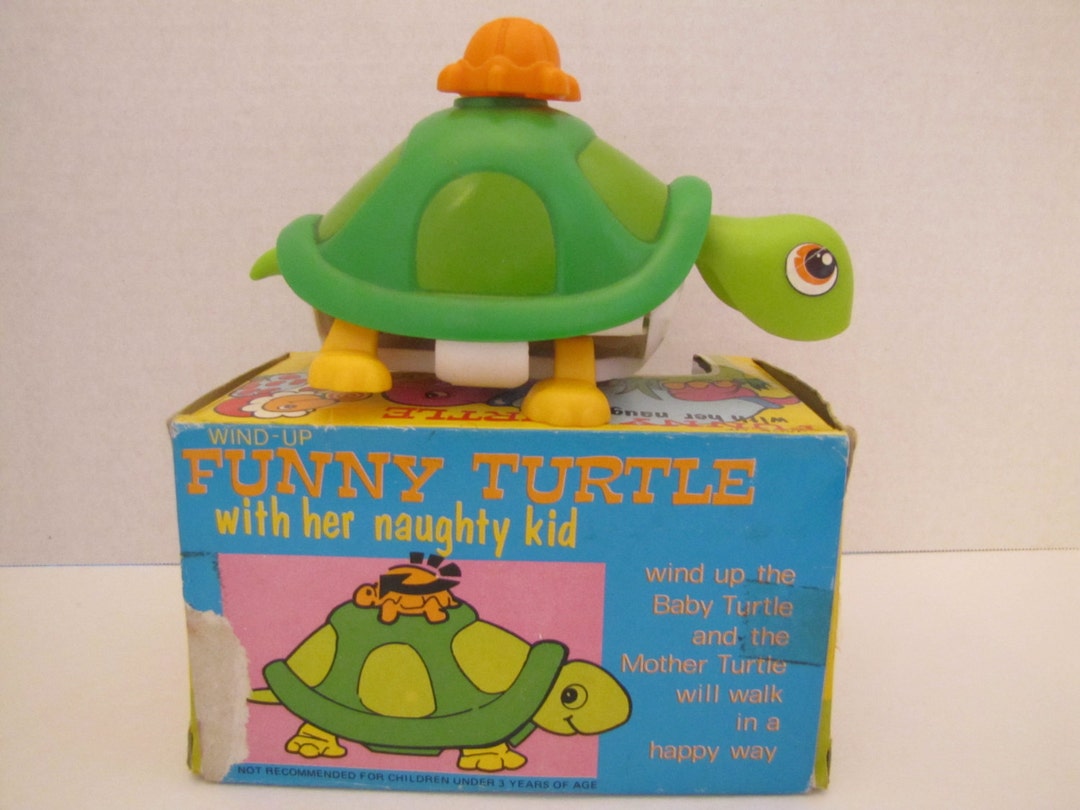 Vintage Wind-up Funny Turtle 2014 - Etsy