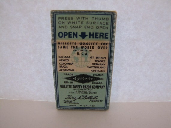 Vintage Gillette Display card (Canada) 1960 - Gem