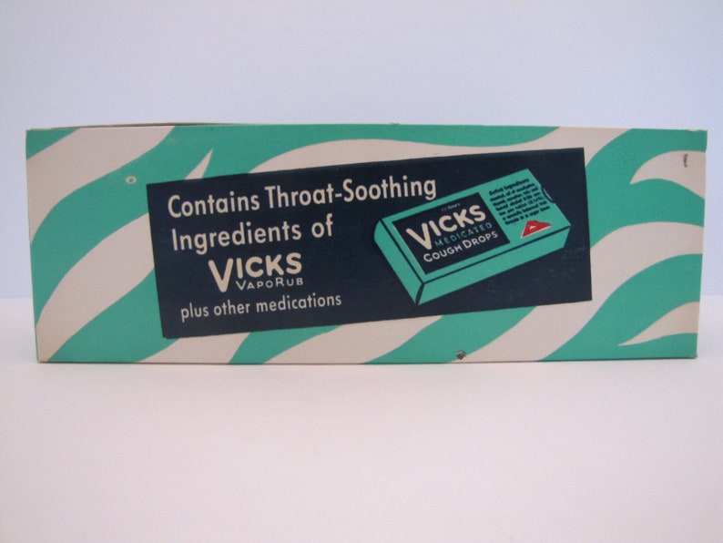 Vintage Counter Display Box With 20 Packages of Vicks Medicated Cough ...