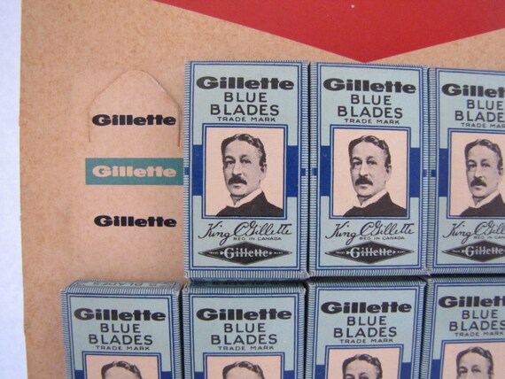 Vintage Gillette Display card (Canada) 1960 - Gem
