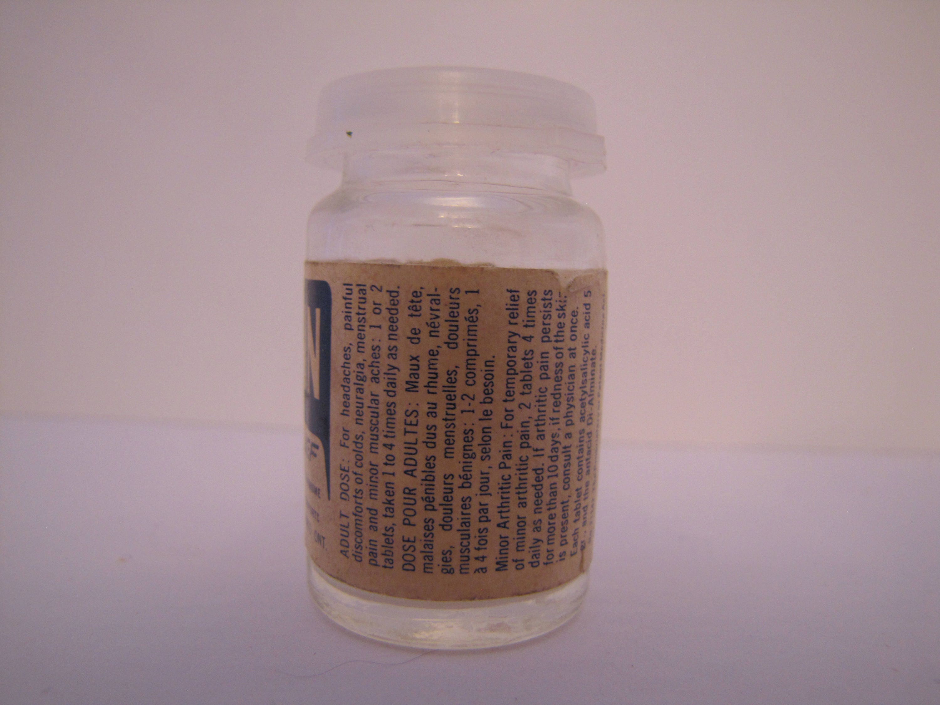 Vintage 1970s Bufferin Glass Bottle - Etsy