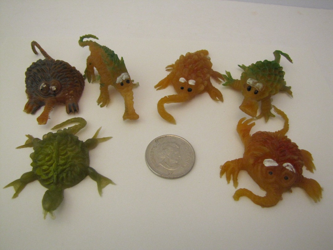 Vintage Lot of 6 Assorted Jiggly Soft Rubber Monster Creatures (hong ...