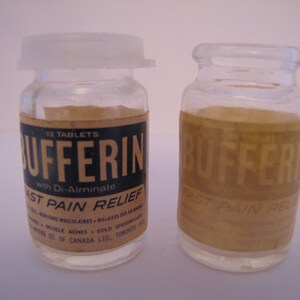 Vintage 1970s Bufferin Glass Bottle - Etsy