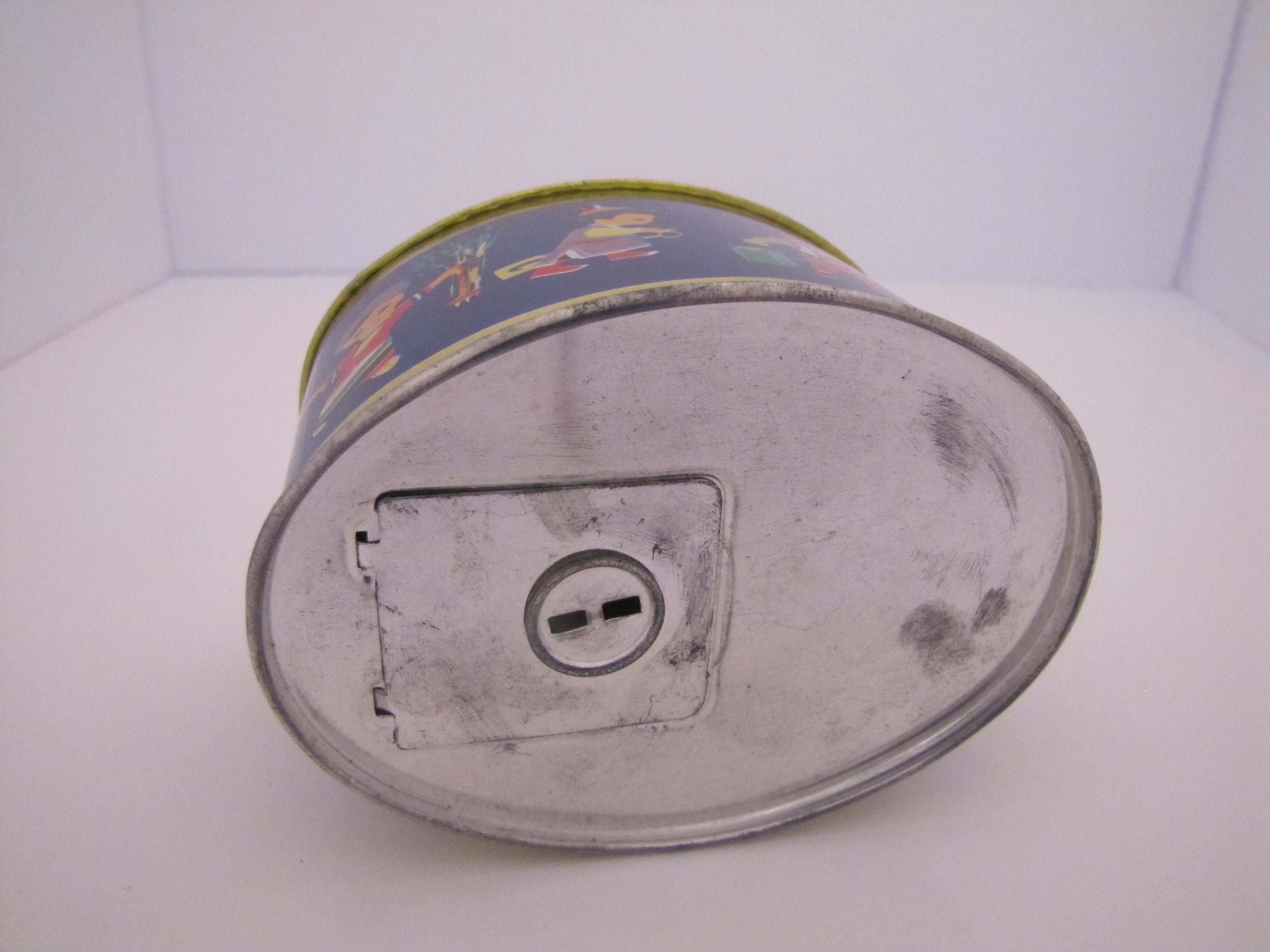 Vintage Tin Coin Bank With Key and Lock china MM707 - Etsy