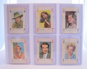 Vintage 1950's Movie Stars Playing Cards holland | Etsy
